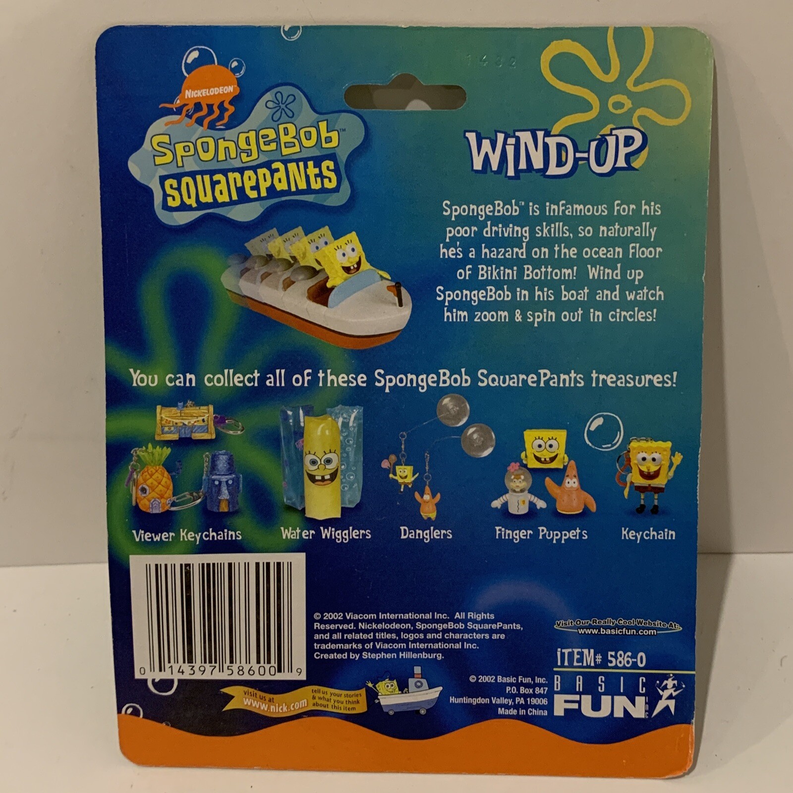 SpongeBob SquarePants Wind Up Speed Boat Basic Fun 2002 New MOC | eBay