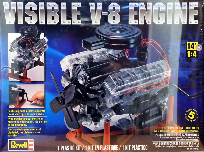 V8 Motor durchsichtig funktioniert 1:4 Model Kit Revell 8883 V-8 ...