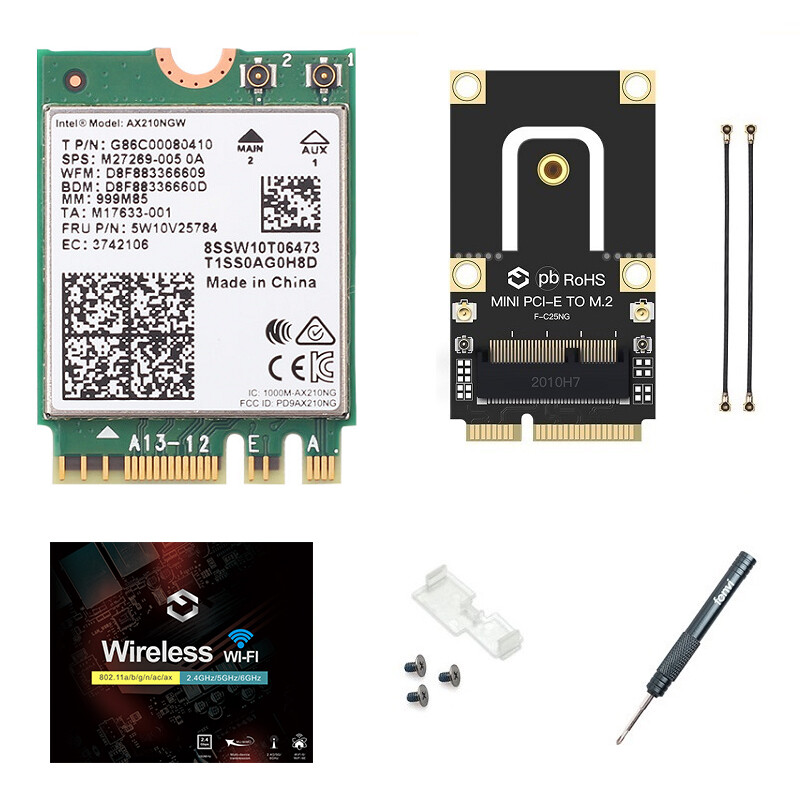 Tri-band Intel AX210 M.2 wifi 6E Card 802.11ax Mini PCI-E Wifi Adapter ...