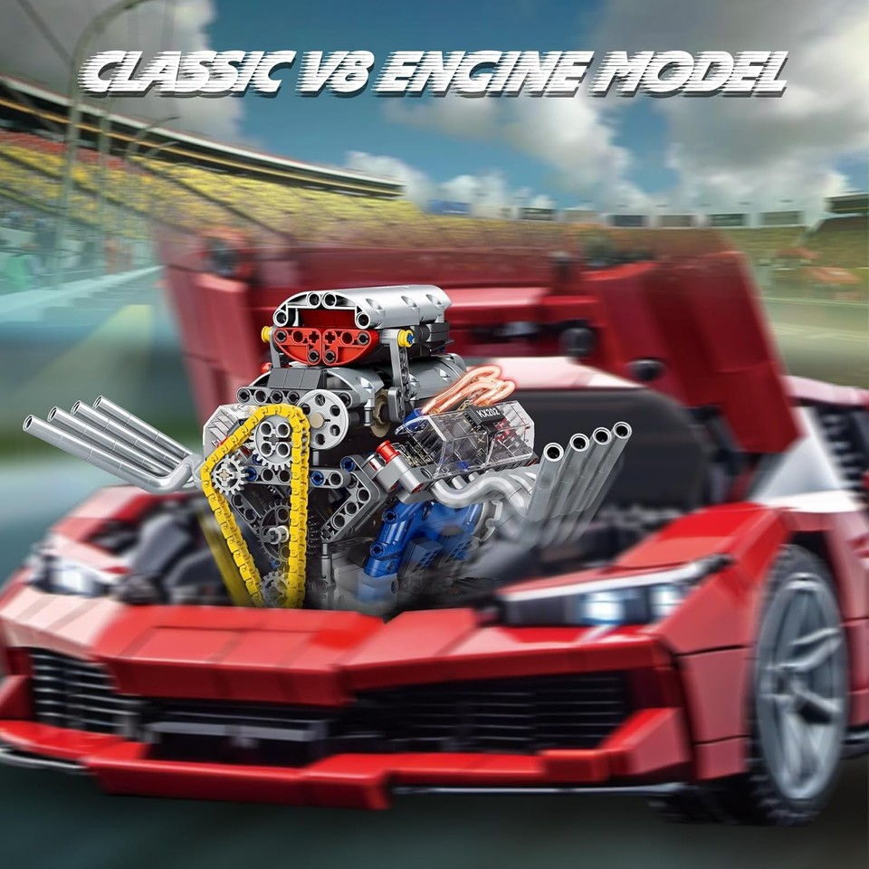 V8 Engine Building Set,Build Your Own Mini Engine That Works, Physical ...