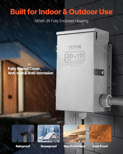 Manual Transfer Switch 30A Generator Transfer Switch Kit NEMA 3R 7500W ...