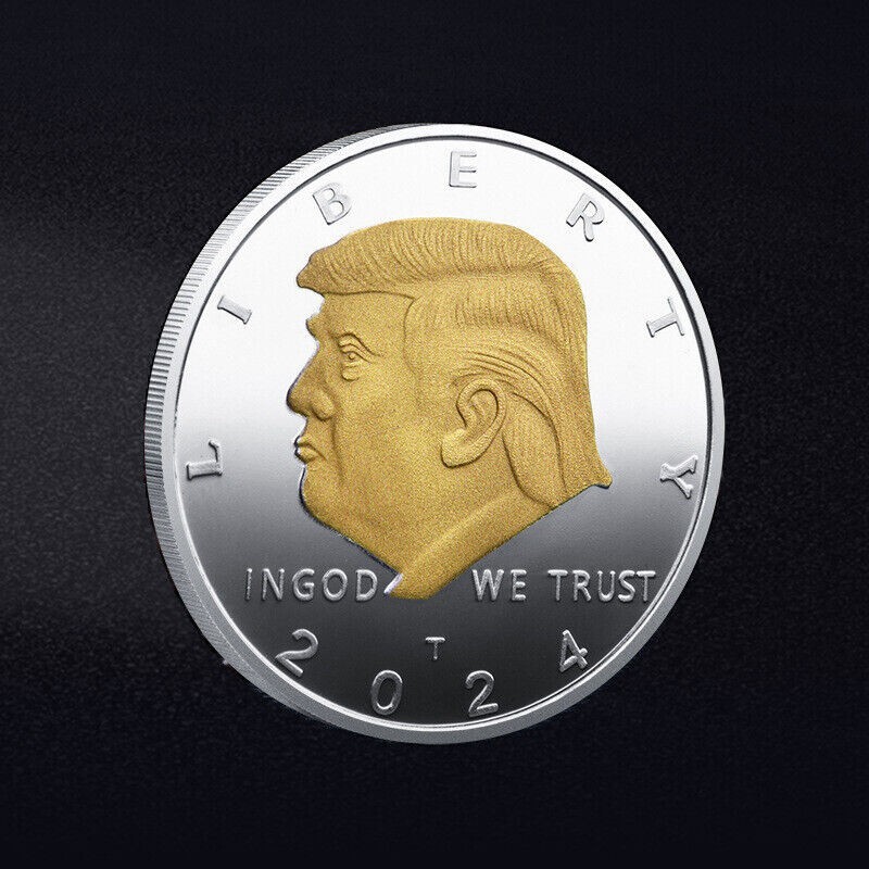 1 Pcs 45th Commemorative Coin 2024 Donald Trump Plated EAGLE President ...
