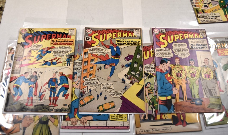 10 Superman Comics Assorted #67 -#161 DC Comics 1950-63, Key Silver ...