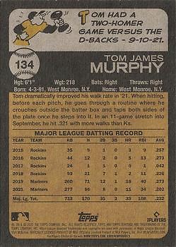 2022 Topps Heritage #134 Tom Murphy Seattle Mariners MLB Baseball Card ...