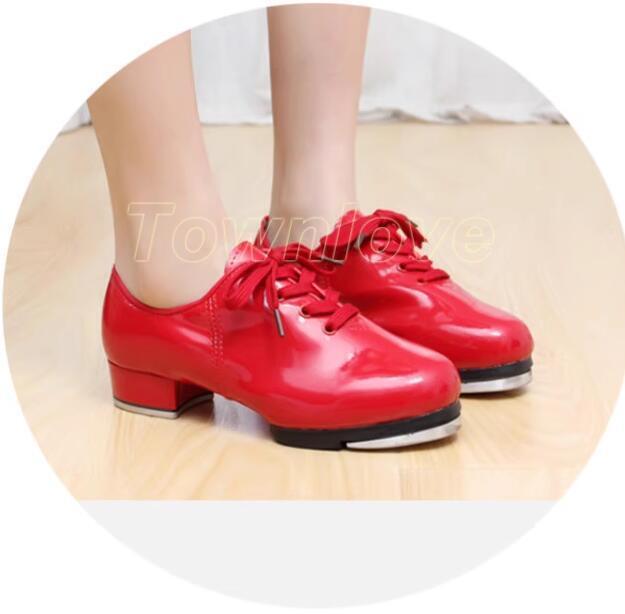 Unisex Tap Dance Shoes Women Men Jazz Step Dance Shoes Lace Up Clogging ...