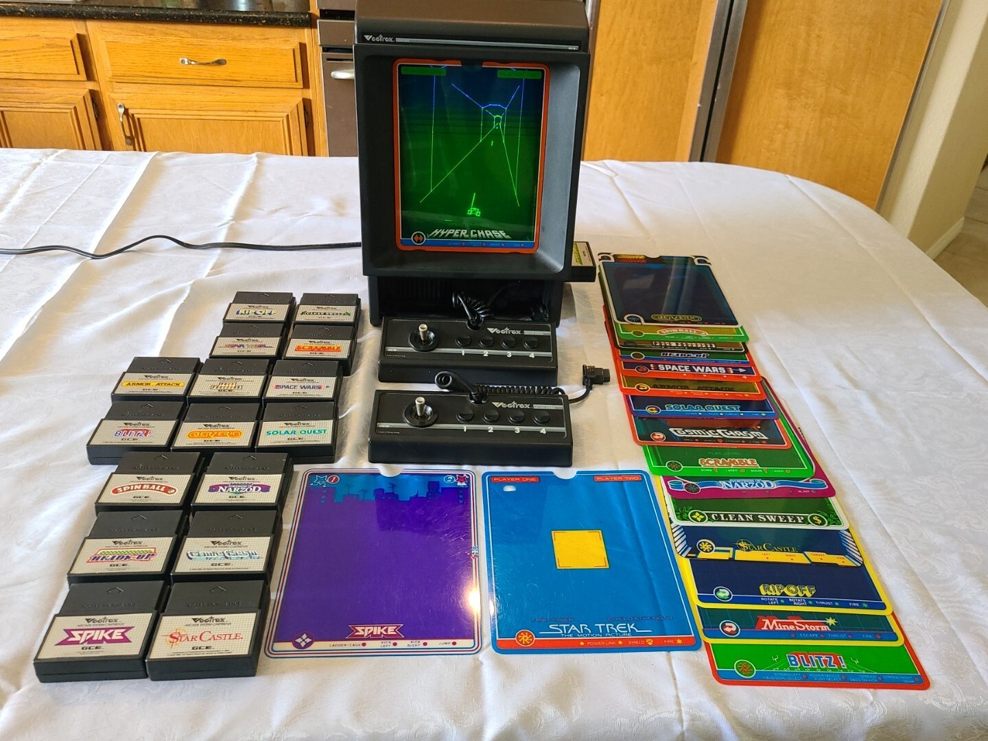 Vintage Video Vectrex Arcade HP 3000 Console 2 Controllers 17 Games 18 ...