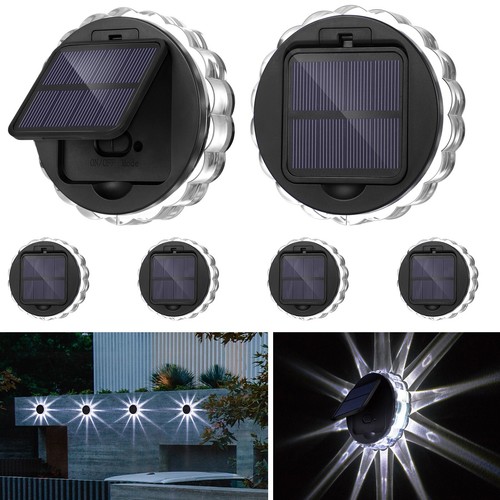 6 Pack Solar Deck Wall Post Lights Outdoor Garden Yard Fence Lamp ...