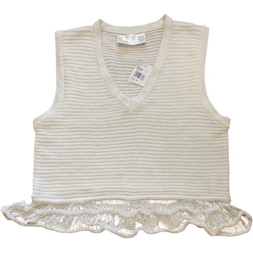 NWT Revolve J.O.A. Runway Cream Ribbed V-Neck Cropped Knit Sweater Vest ...