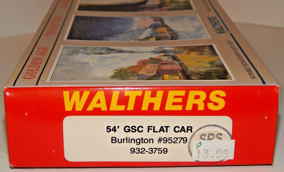 Walthers HO #932-3759 Burlington 54' GSC Flatcar kit NEW #95279 | eBay