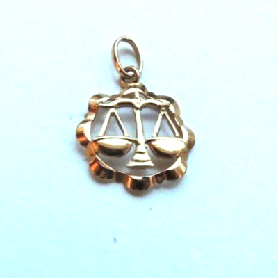 Vintage Lithuanian 750 ,18K Solid Gold Pendant Zodiac Sign Libra | eBay
