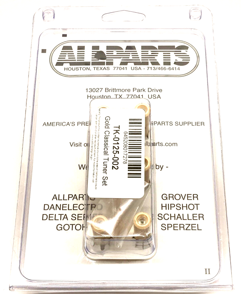 Allparts Gold w/Pearloid Button Tuners for Classical Guitar TK-0125-002 ...