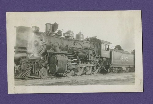 1947 Santa Fe Line ATSF 2-8-0 Steam Locomotive #802 - Vintage B&W ...