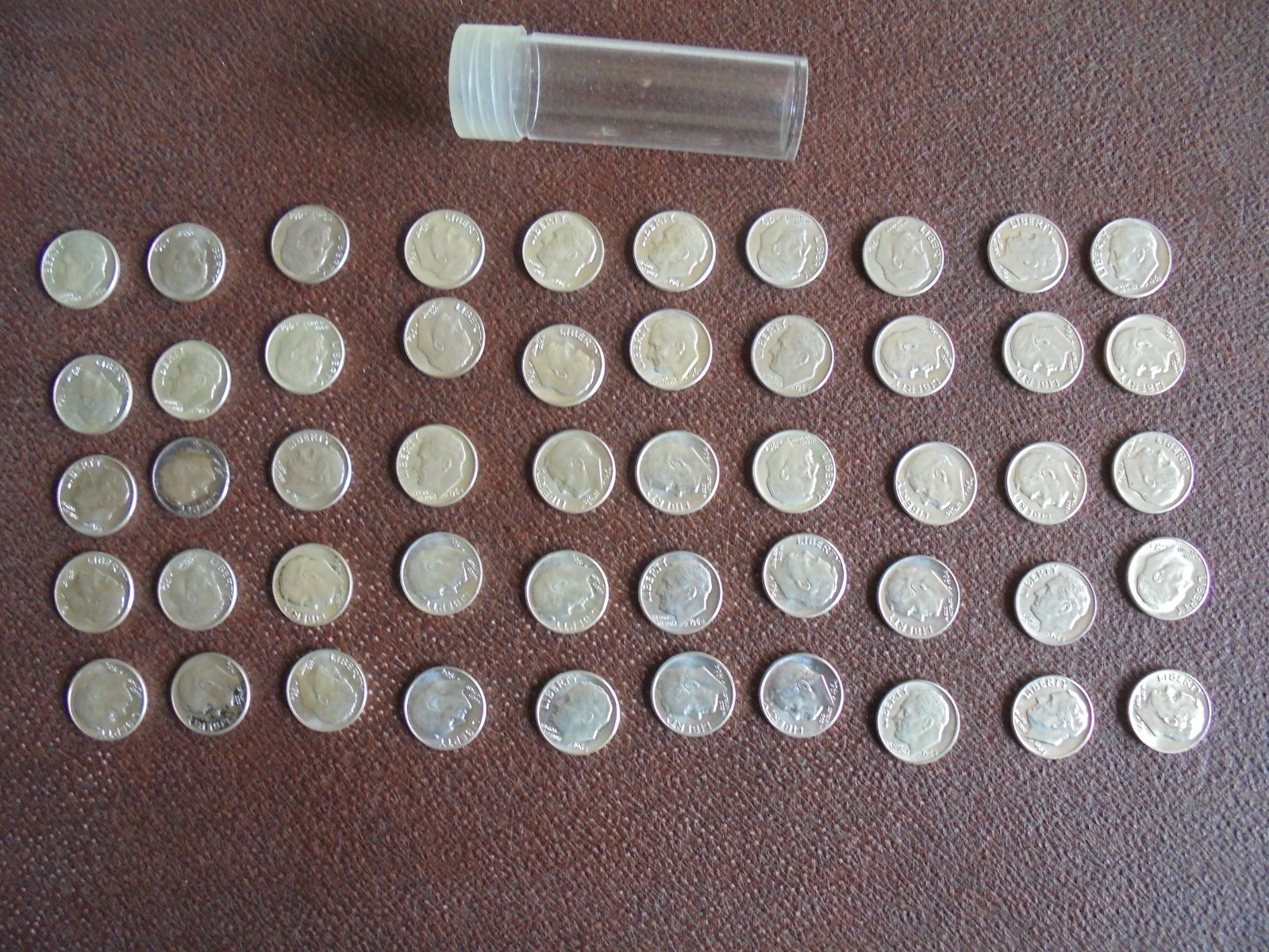 Roosevelt Dimes Roll 50 Coins 90% Silver | eBay