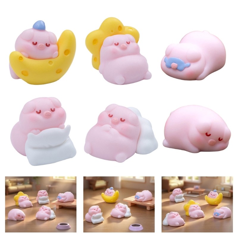 Pigs Figurines Mini Pigs Decors Toy Playsets Miniature Doll Garden ...