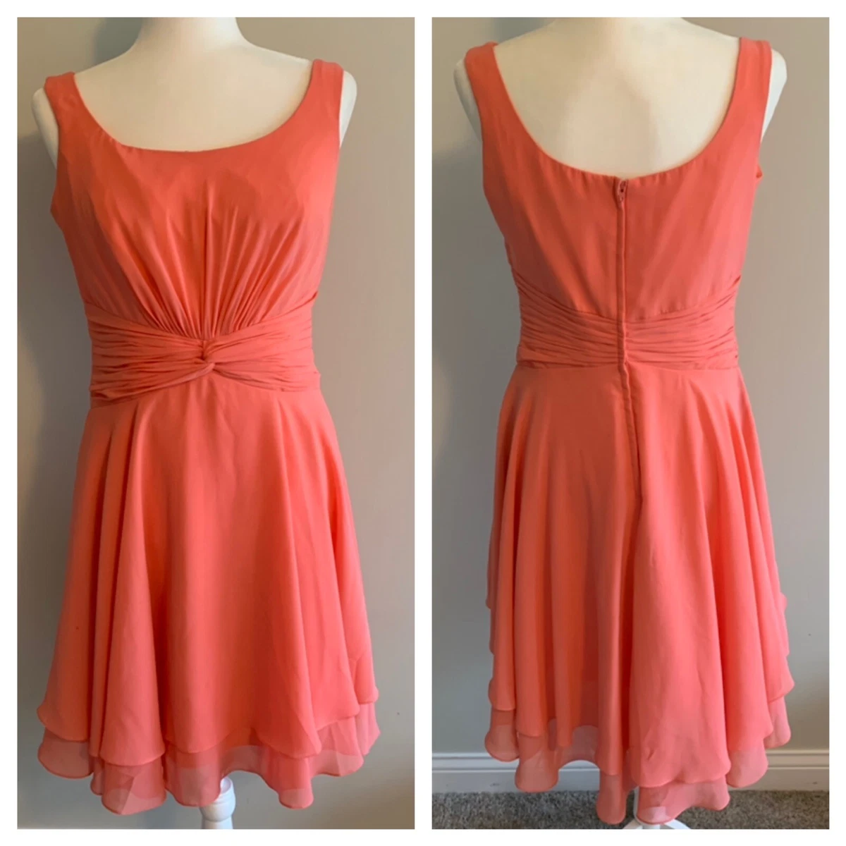 Coral Color Dress Chiffon