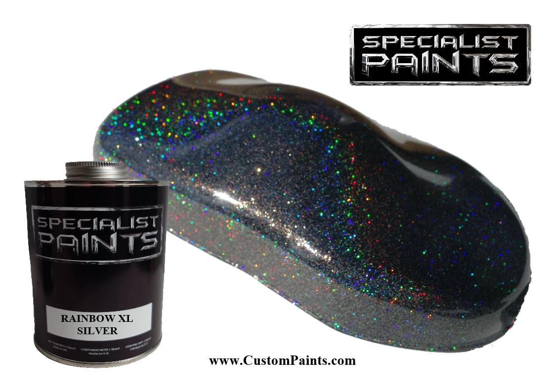 Metallic Silver Car Paint Rainbow