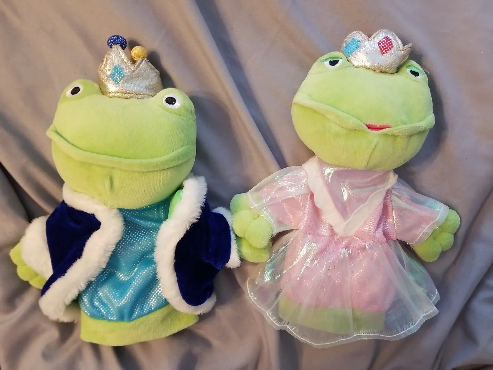 TOYS R US IMAGINARIUM PLUSH KING & QUEEN ROYAL TOAD FROG HAND PUPPET 9 ...