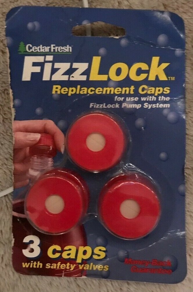 Fizz Lock Carbonated Beverage Preserver 3 pk Replacement Caps by Cedar ...