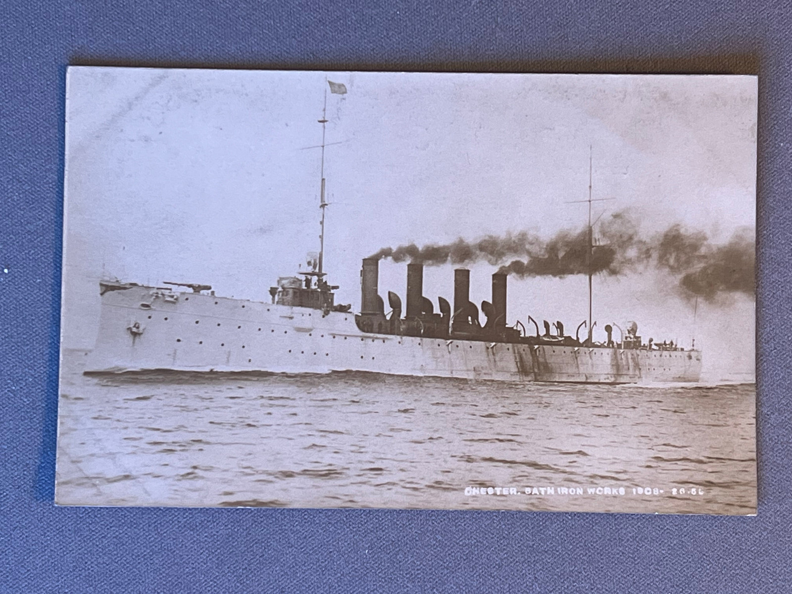 Mil. RPPC, Cruiser USS Chester, Bath Iron Works 1908 | eBay