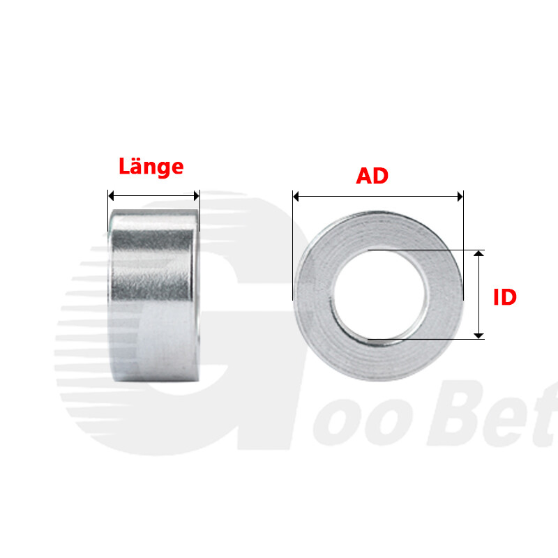 Alu Distanzhülse Distanz Hülse Abstandhalter Hülsen Buchse Aluminium M4 ...