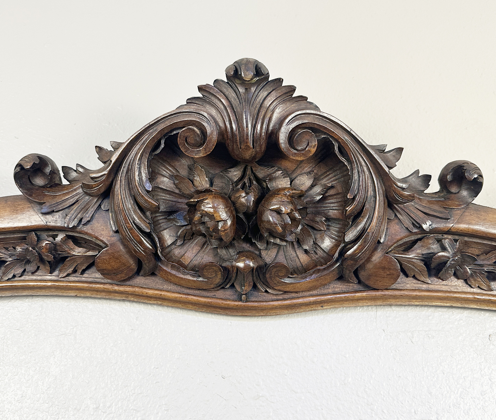 60" French Antique Louis XIV Pediment/Crown/Crest in Solid Walnut Wood ...