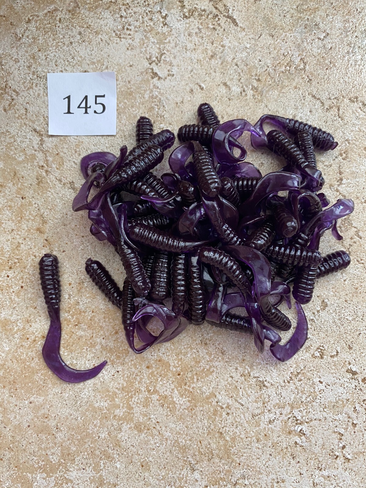 Item#145 50ct 2.5" Purple curly tail grubs fishing bait soft plastics ...