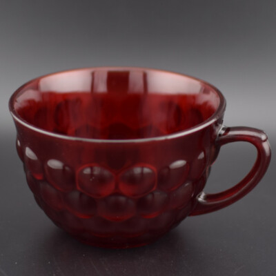 Cup and Saucer - Anchor Hocking Royal Ruby Red Bubble Depression Glass ...