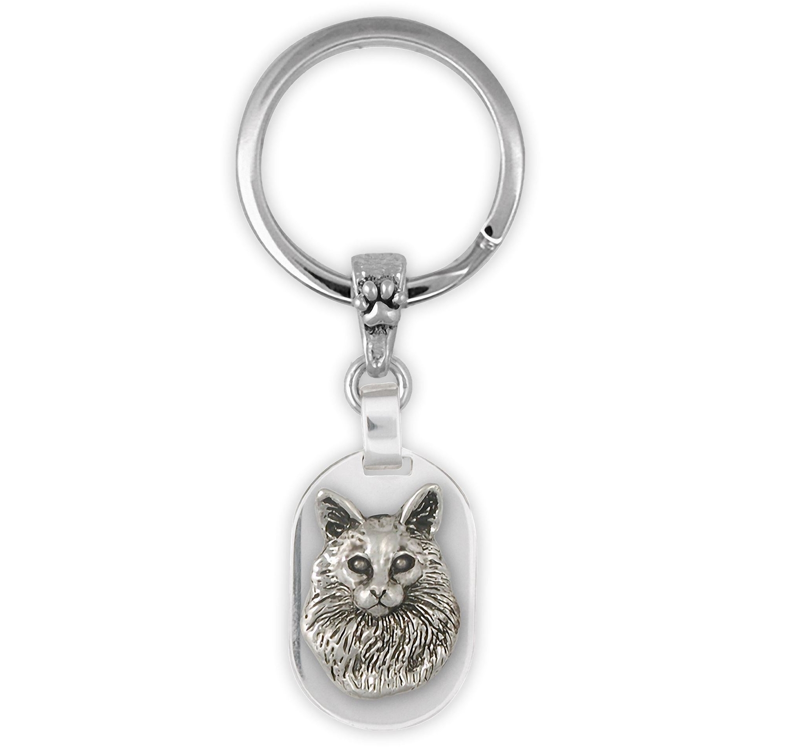 Maine Coon Jewelry Sterling Silver Handmade Maine Coon Key Ring MN11 ...