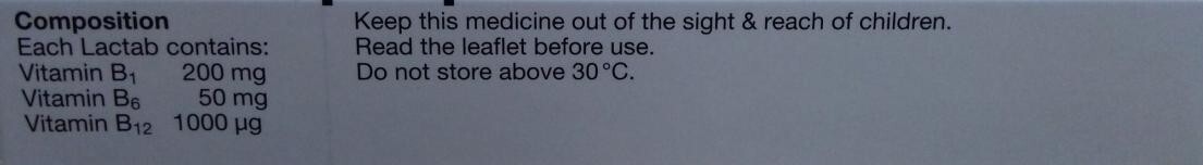 Neurorubine Forte Lactab 20 Tablets Vitamins B1 B6 B12 Supplements ...