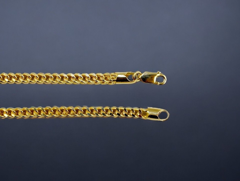 14K Yellow Gold Franco Square Box Chain Necklace Real Gold 1.5mm-5mm 16 ...