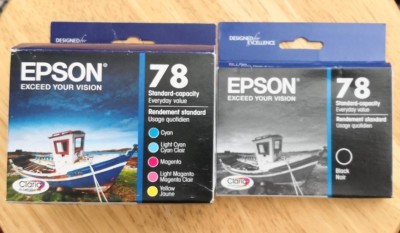 2021 NIB Set 6 Genuine Epson 78 Ink T0781 Black T078920 C (T0782-T0784 ...