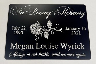 Engraved Personalized Custom Memorial Grave Marker Aluminum Metal Sign ...