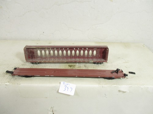Micro Trains line Weathered Centerbeam flat + long flat MTL N Scale ...