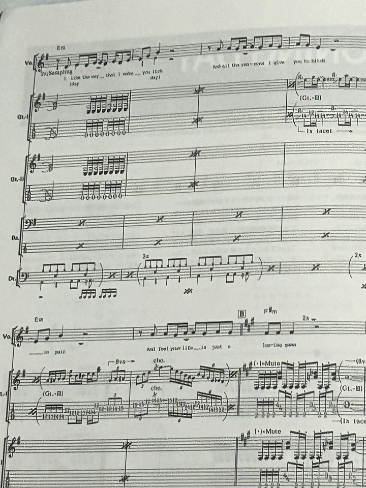 Megadeth Youthanasia Band Score Japan Guitar Bass Drums Vocal TAB Music ...