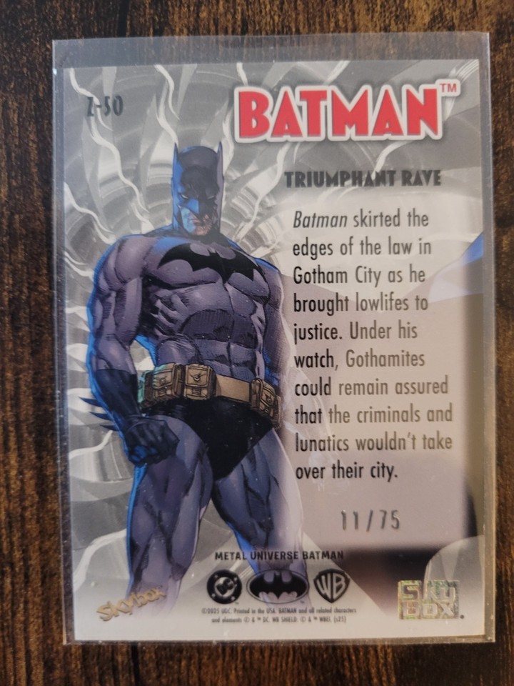 2025 Skybox Metal Universe Batman Z-Force Triumphant Rave #Z-50 Batman ...