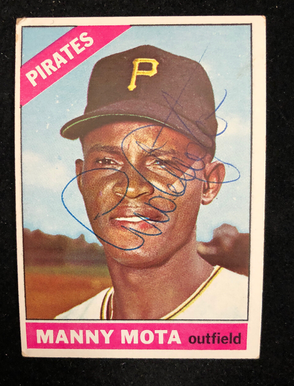 MANNY MOTA 1966 TOPPS AUTOGRAPHED SIGNED AUTO BASEBALL CARD 112 PIRATES ...