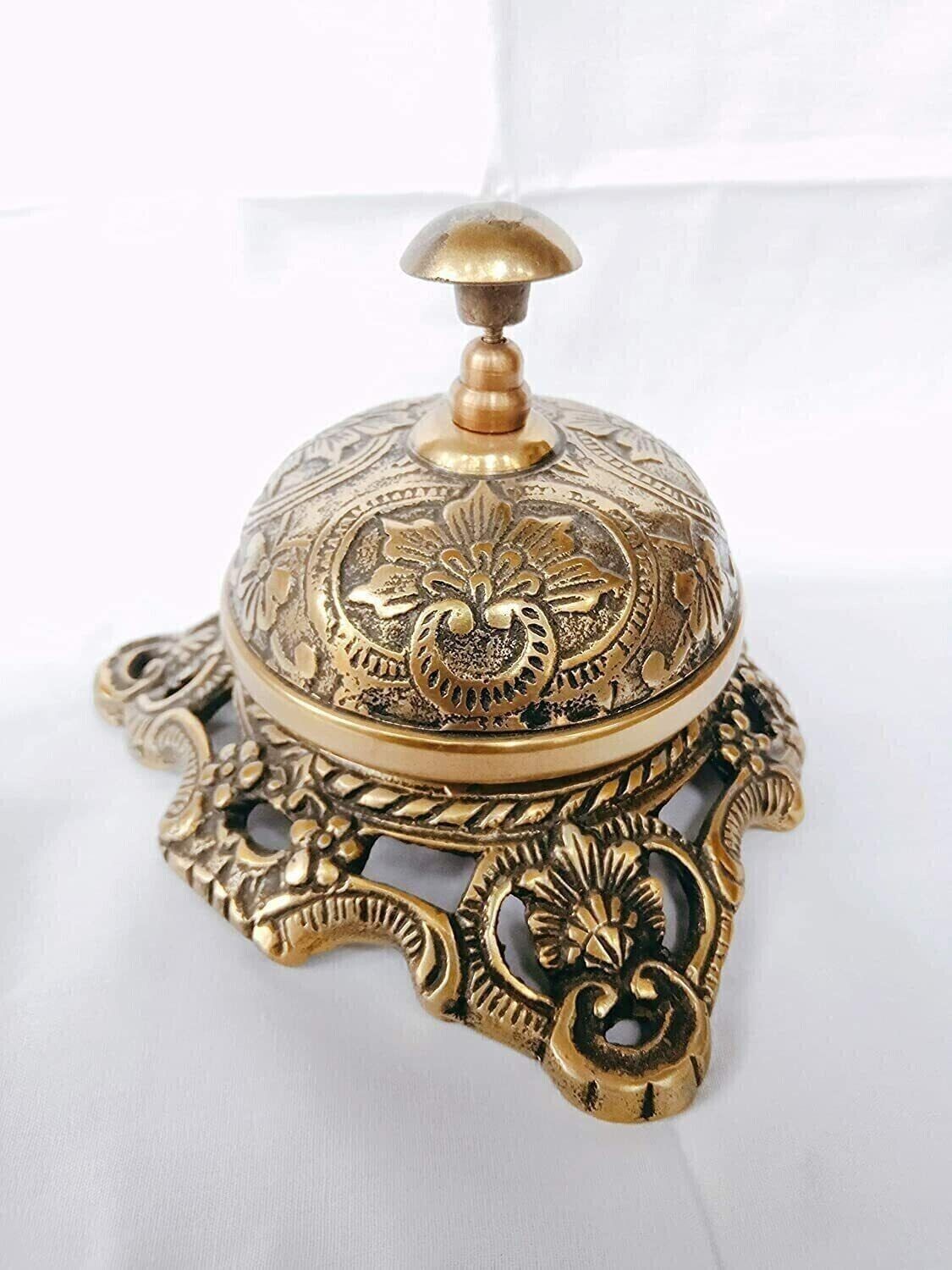 Tabletop Vintage Brass Table Desk Bell Decorative Office/Hotel Call ...