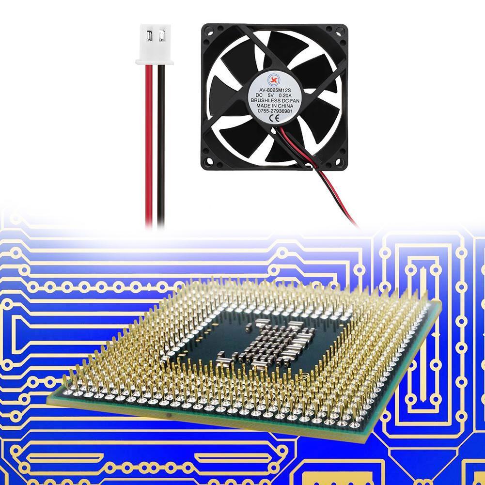 Low Noise AV-8025M12S DC 5V 0.2A Cooling Fan 80x80x25mm Radiator Air ...