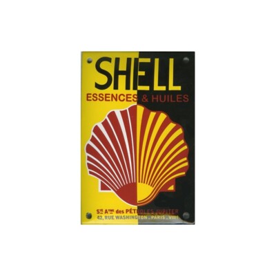 Plaque émaillée : SHELL ESSENCES ET HUILES | eBay