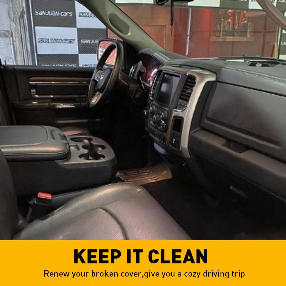 Leather Console Lid Armrest Center Cover For 2013-18 Dodge Ram 2019 ...