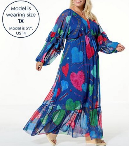 Antthony Women Dress 3X 24 26 3XT 22/24 26/28 Heart Mesh Knit Sheer ...