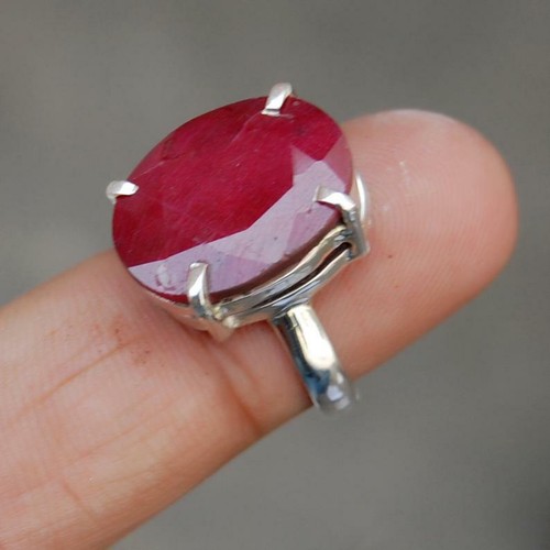925 Sterling Silver Ring, Ruby Gemstone Handmade Artisan Prong Set Gift Ring | eBay