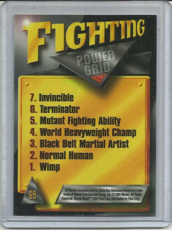 1995 Marvel Metal (Fleer) SILVER FLASHERS "Base Parallel Trading Card ...