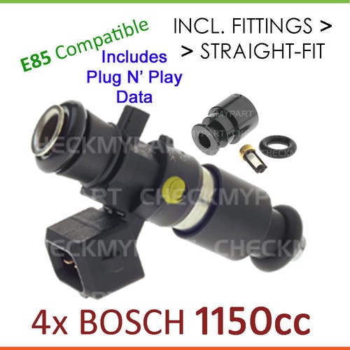 4x * BOSCH * 1150cc E85 Fuel Injector Set-up For Hyundai Excel X3 1.5L ...