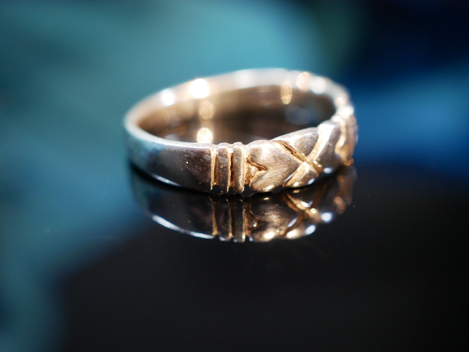 925 Silber Ring Längs Und Gekreuzte Rillen Herzen Verspielt Mädchenhaft ...