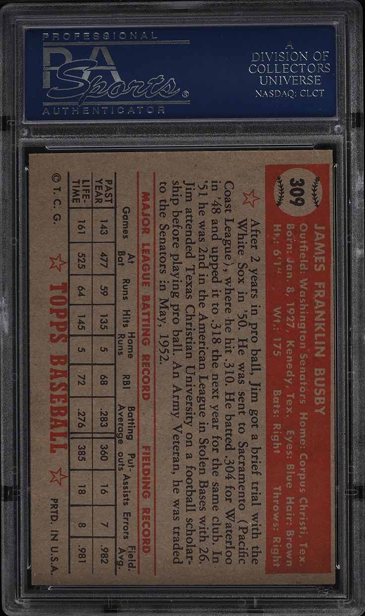1952 Topps - Semi-High # #309 Jim Busby for sale online | eBay