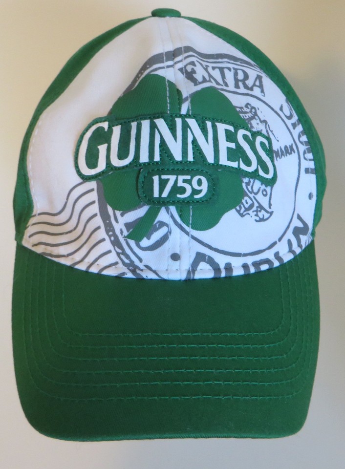 Guinness Extra Stout Beer Green and White Basball Cap Hat Snapback | eBay