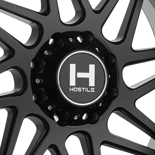 1 Hostile Sprocket Satin Black Wheel 22" 8x165.1 Bolt Pattern -44mm ...