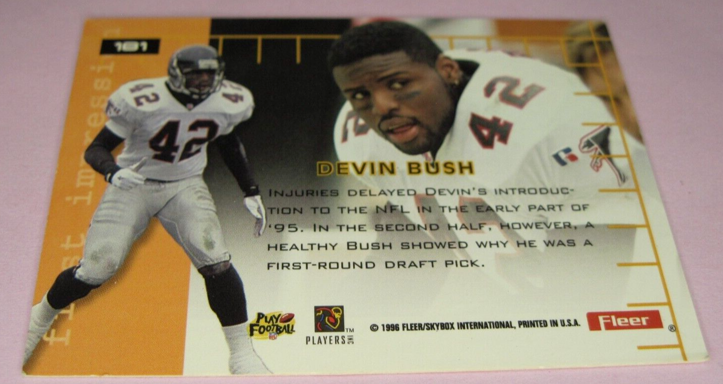 1996 FLEER ULTRA FOOTBALL DEVIN BUSH CARD #181 | eBay