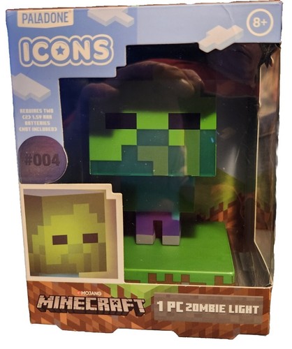 Minecraft ICONS Zombie Night Light Lamp 3D Character Figure Paladone ...